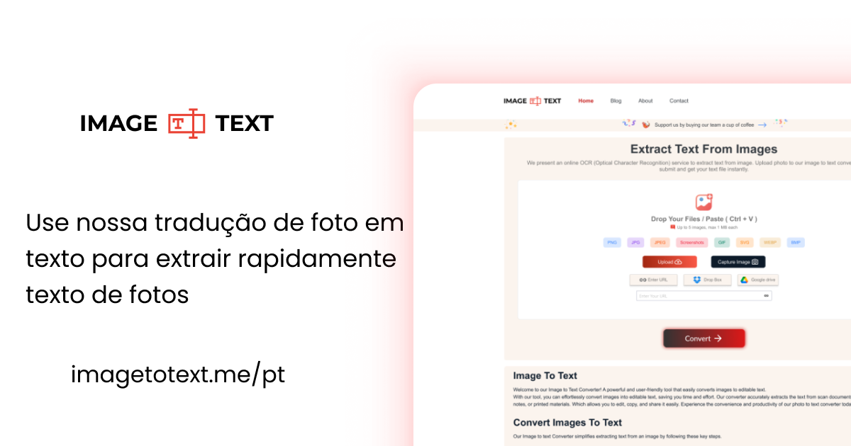 Converter Imagem em Texto - Extrair Texto de Imagem